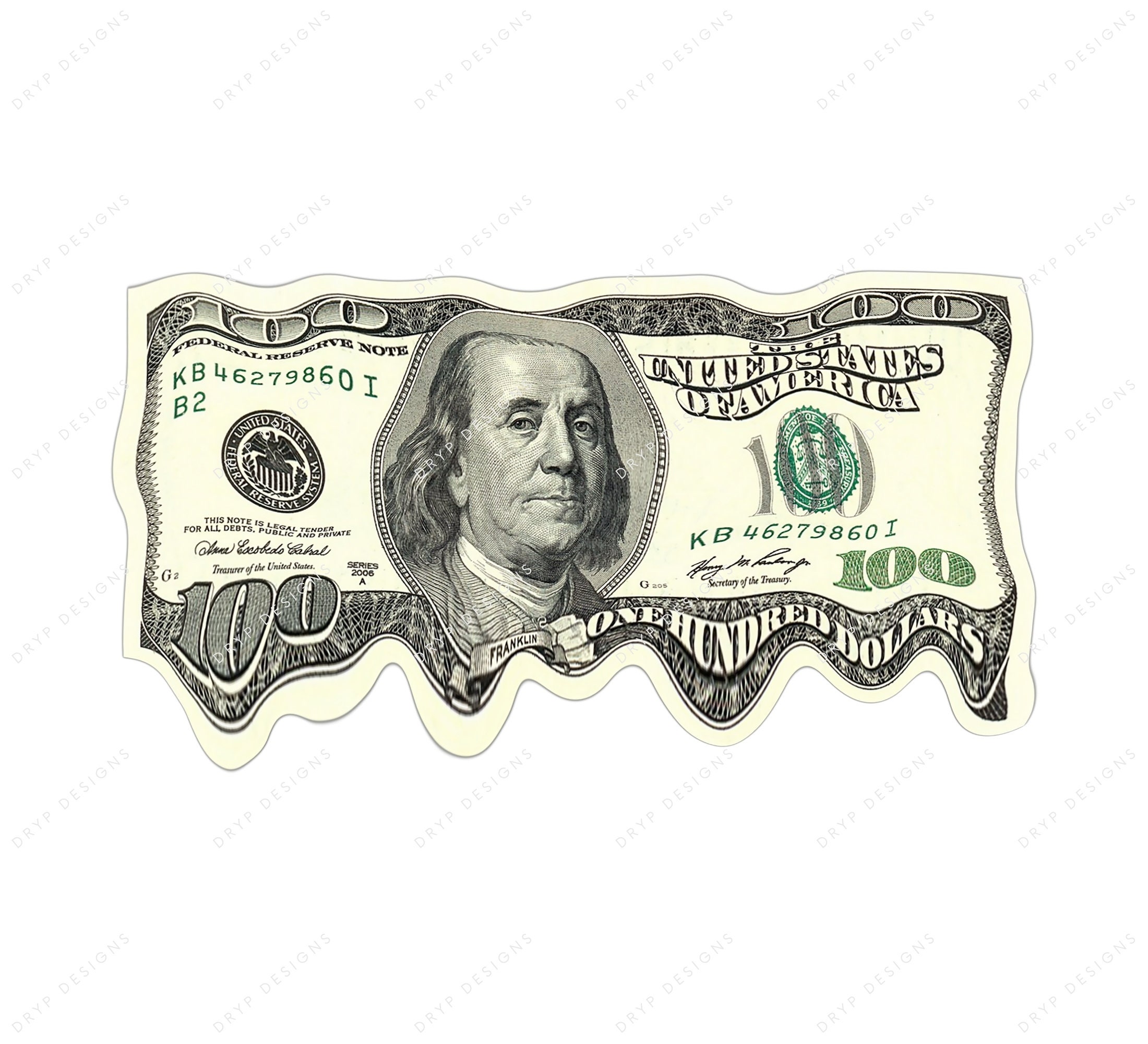 Melting 100 Dollar Bill Money PNG Digital Download File - Etsy Canada