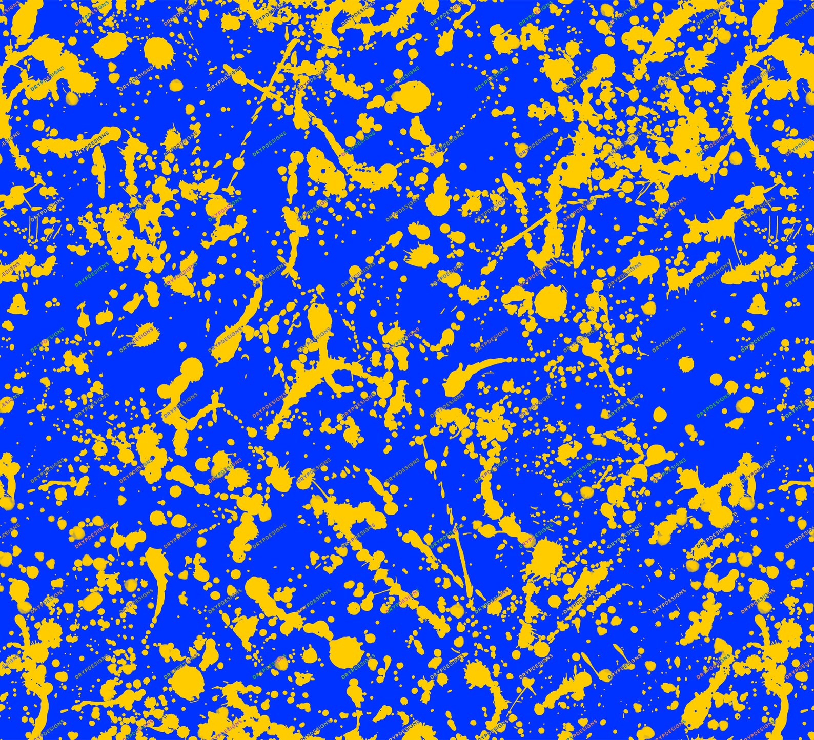 Blue + Yellow Paint Splatter Seamless Digital Paper Background - Paint ...