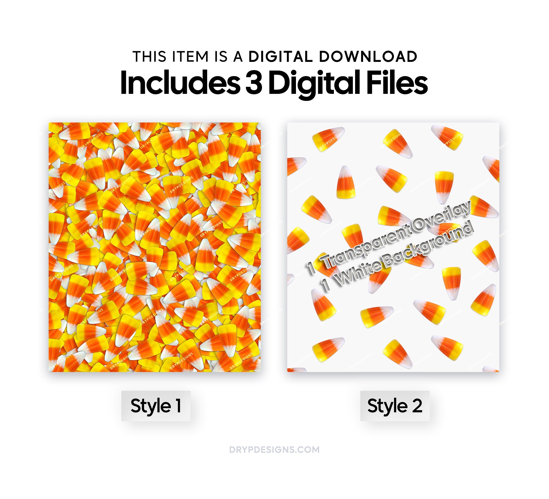 Candy Corn Seamless Background Pattern Overlay PNG Halloween - Etsy