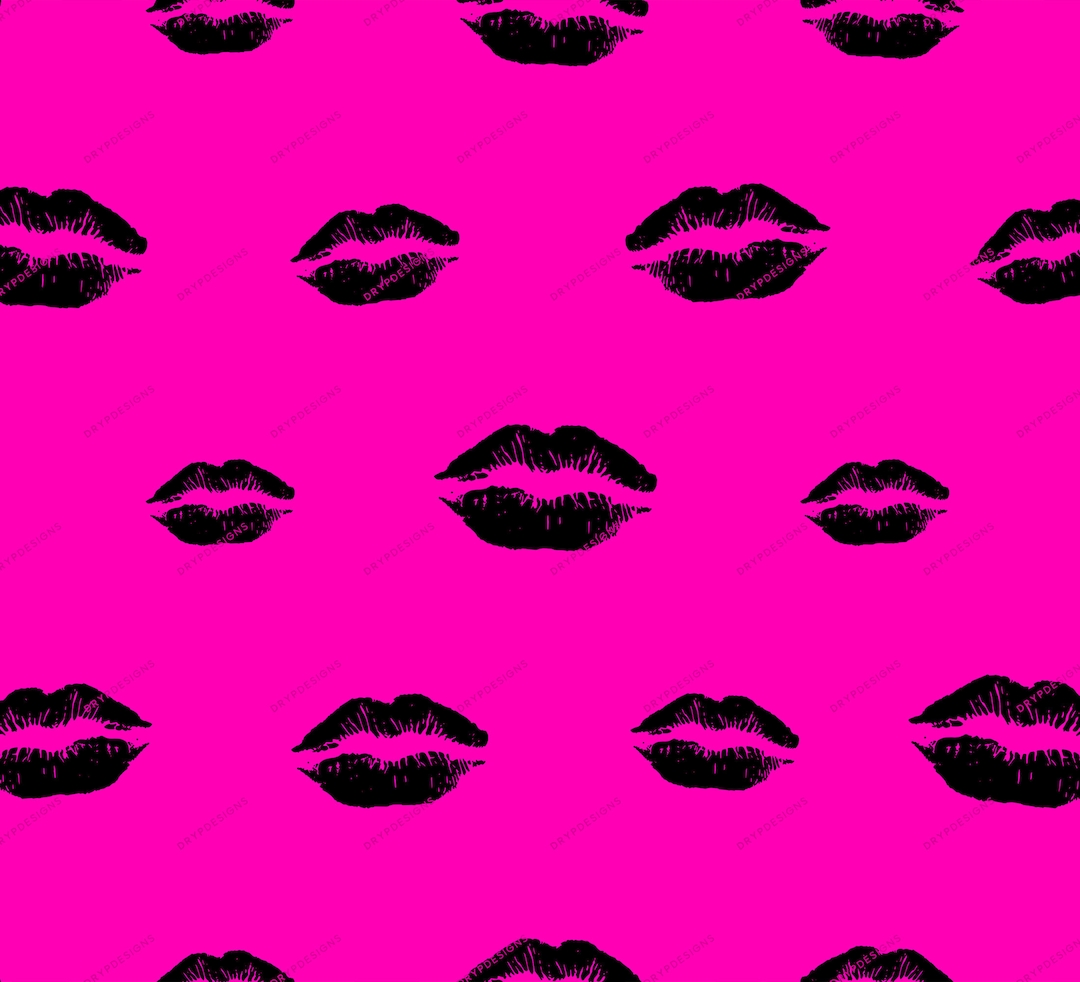 Pink Lips Seamless Digital Paper Background Pattern PNG - Digital ...