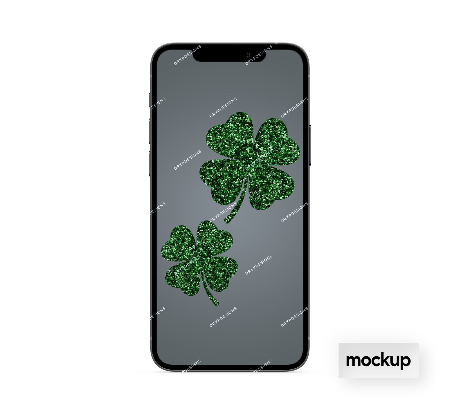Green Glitter Shamrock Four Leaf Clover PNG Graphic Green | Etsy