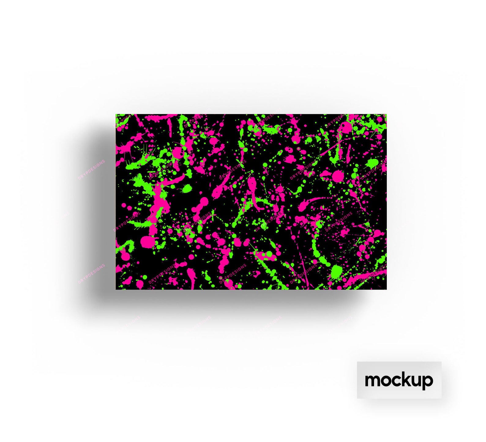 Pink + Green Neon Paint Splatter Seamless Digital Paper Background ...