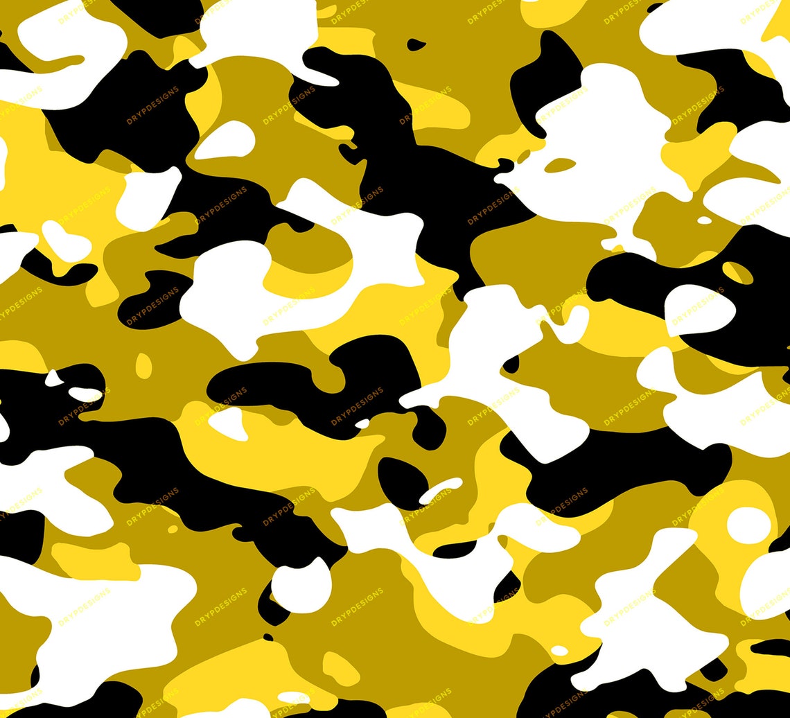 Yellow Camouflage Seamless Background Pattern Military Camo - Etsy