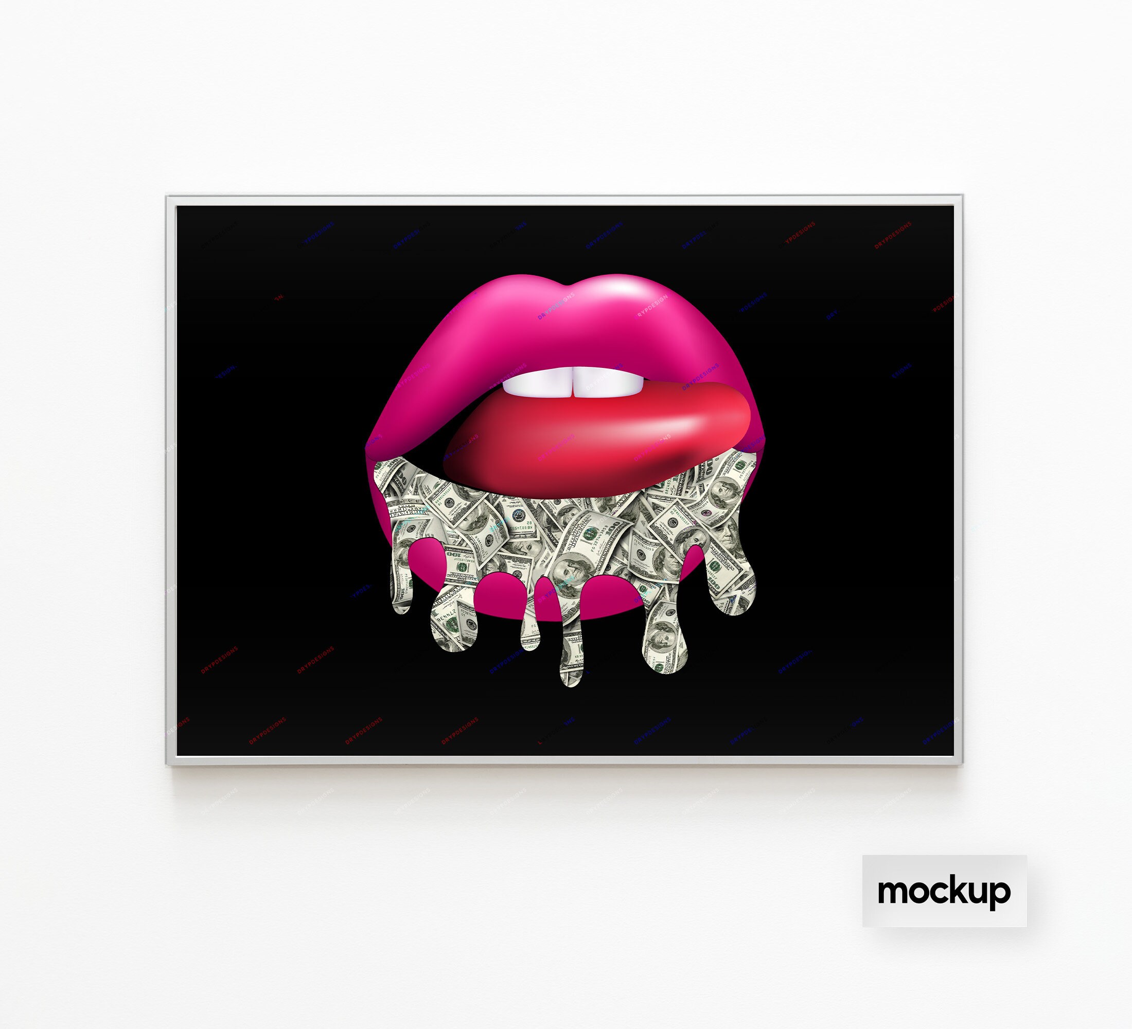 Dripping Money Lips PNG Graphic Instant Digital Download - Etsy