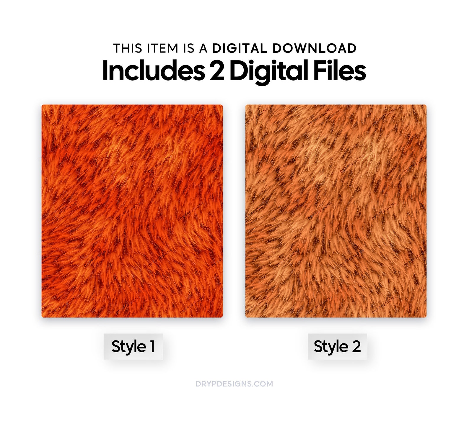 Seamless Soft Red Orange Animal Fur Digital Paper Background - Etsy
