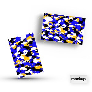 Blue + Yellow Gold Camo Seamless Background Pattern - Military ...