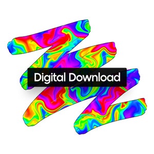 Groovy Rainbow Neon Liquid Gradient Seamless Digital Paper Background ...
