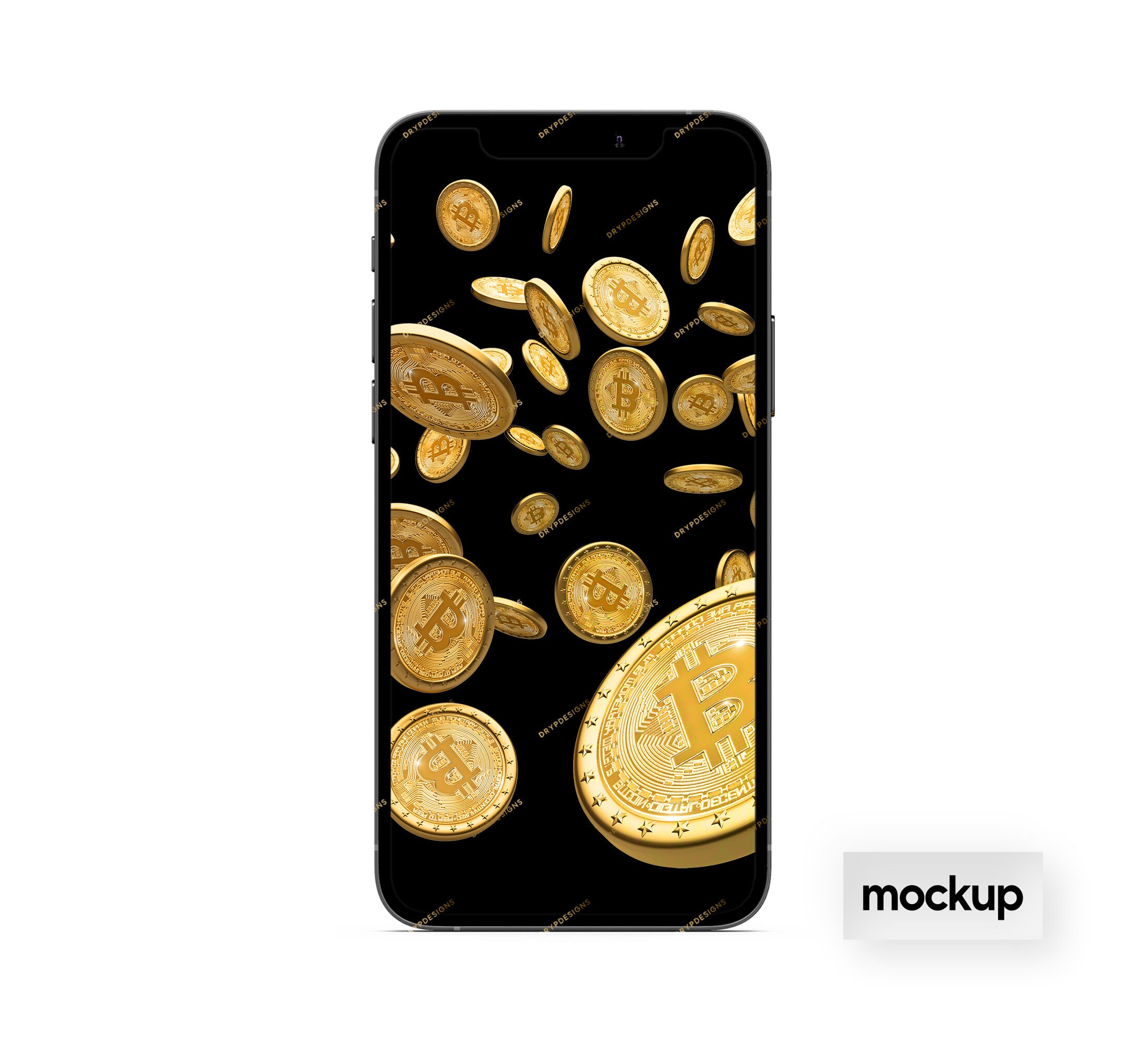 Falling Gold Bitcoin Overlay PNG Graphic - Gold Cryptocurrency ...