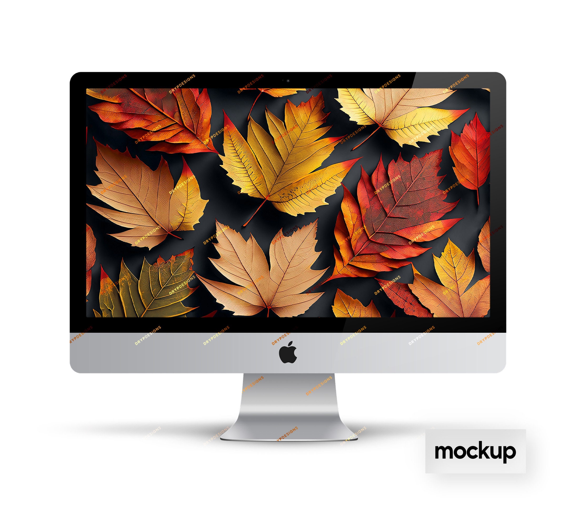 3D Fall Leaves Seamless Digital Paper Background - Realistic Orange ...