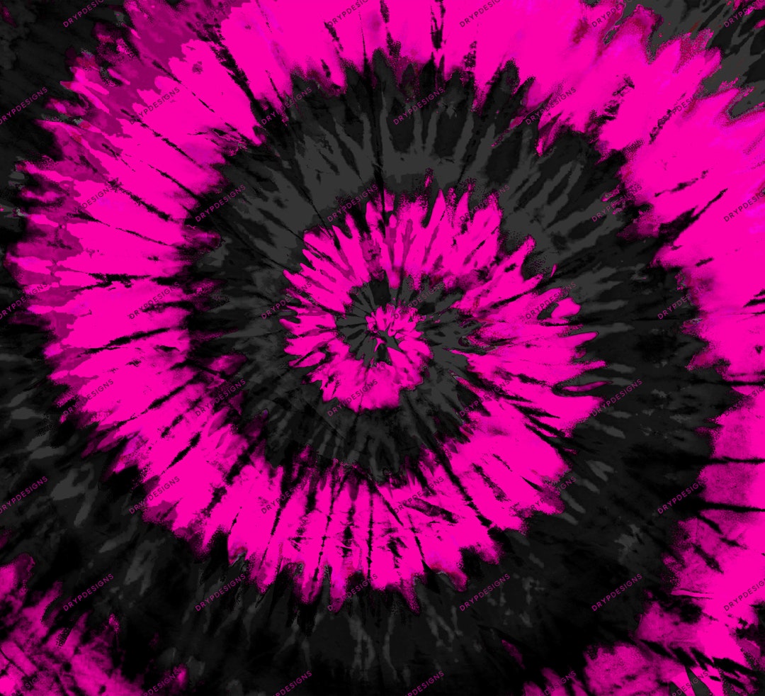 Black + Pink Tiedye Digital Paper Background Texture - Bold Tie-dye ...