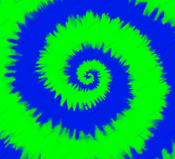 Lime Green Blue Tie Dye Swirl Digital Background Pattern Etsy