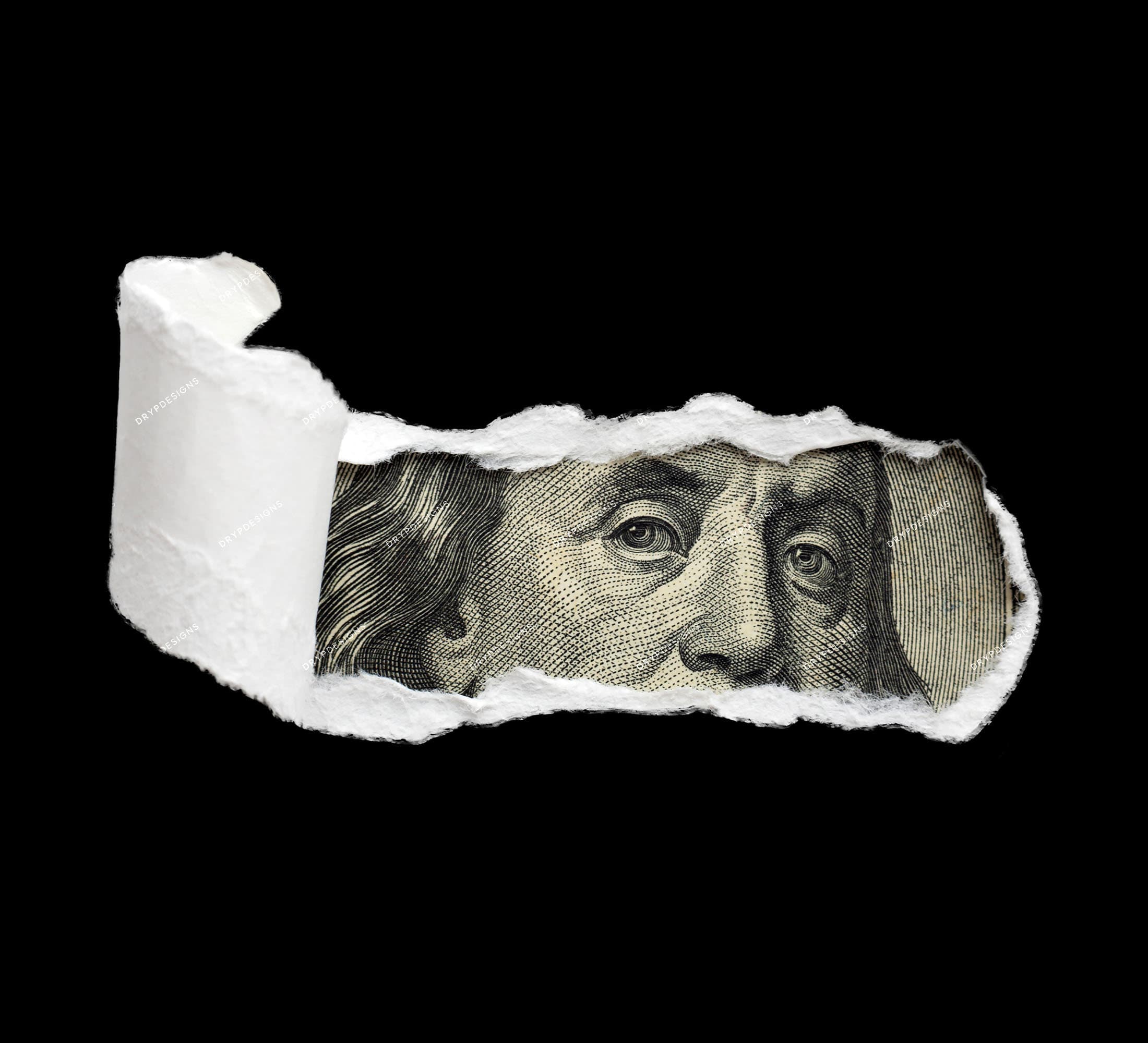 Ben Franklin Money Ripped Paper Cutout PNG Graphic Digital - Etsy