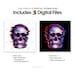 Trippy Glitched Skull PNG Graphic - Psychedelic Halloween PNG - Digital ...