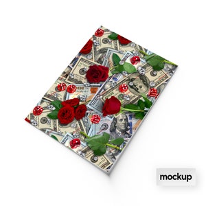 Red Roses + Dice + Diamonds Over Dollar Bills Seamless Digital Paper ...