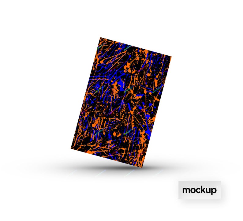 Blue + Orange Neon Paint Splatter Seamless Digital Paper Background ...