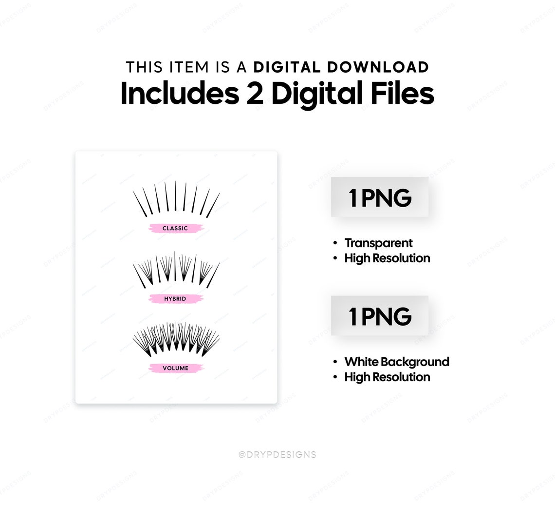 Classic Vs. Hybrid Vs Volume Lash Extension Chart Digital Art - Etsy Classic Vs. Hybrid Vs Volume Lash Extension Chart Digital Art - Etsy