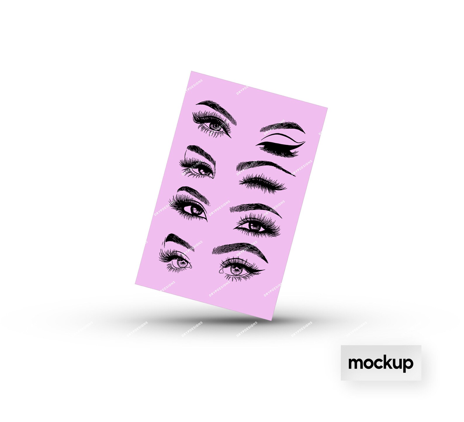 Eyelash Wink Lash Illustration SVG + PNG Bundle - Winking Eyelashes ...