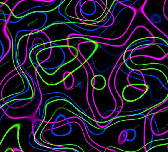 Wavy Neon Line Curve Seamless Digital Paper Pattern - Etsy