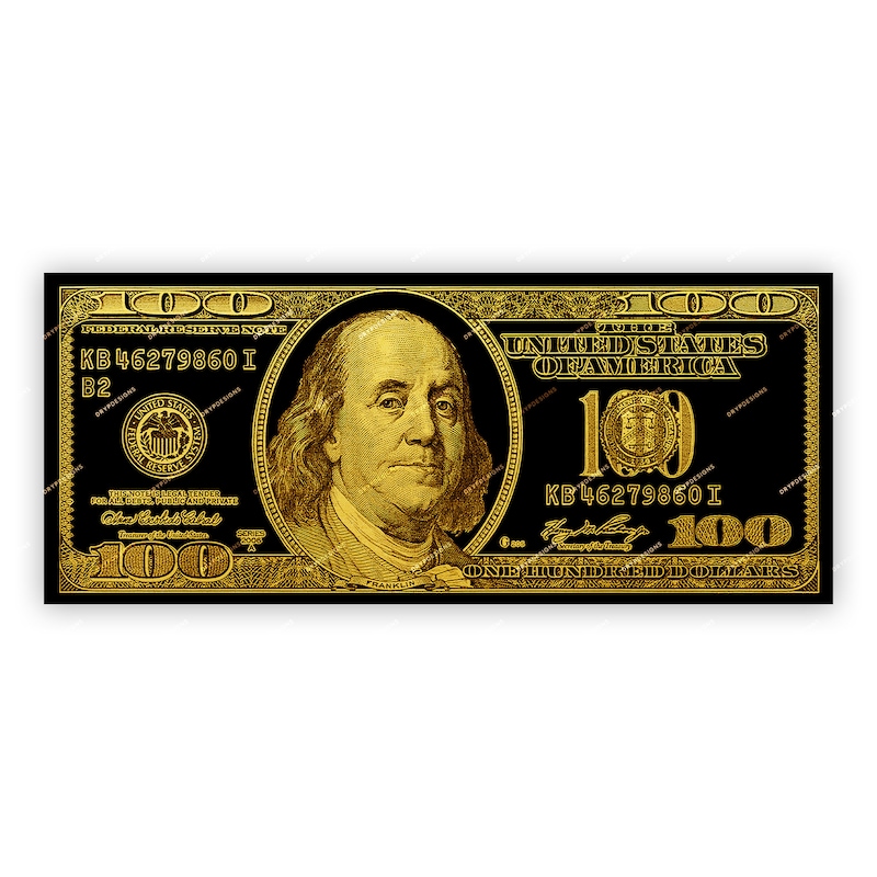 100 Dollar Bill Print - Etsy