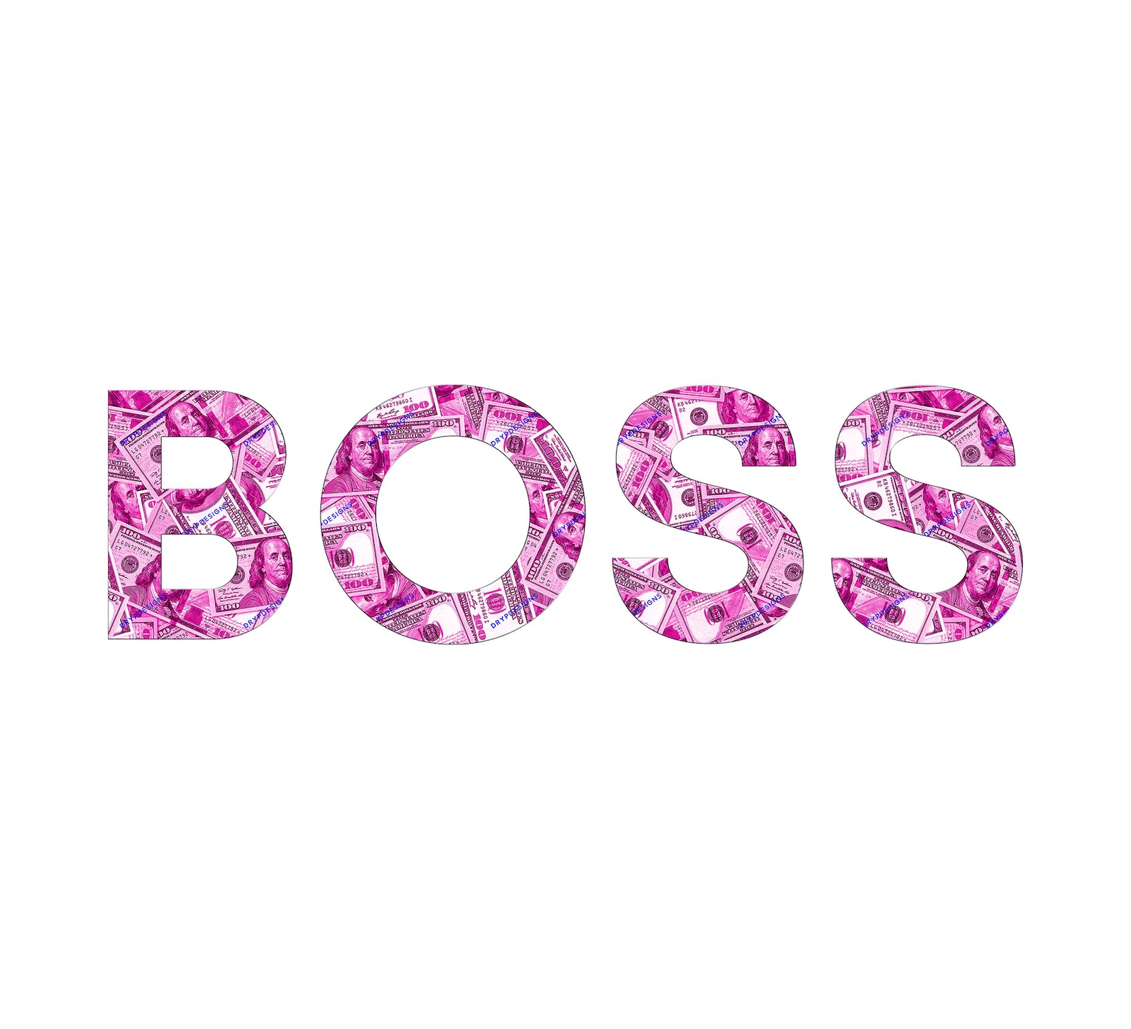 BOSS Pink Money Words PNG Graphic Money Pattern Entrepreneur - Etsy