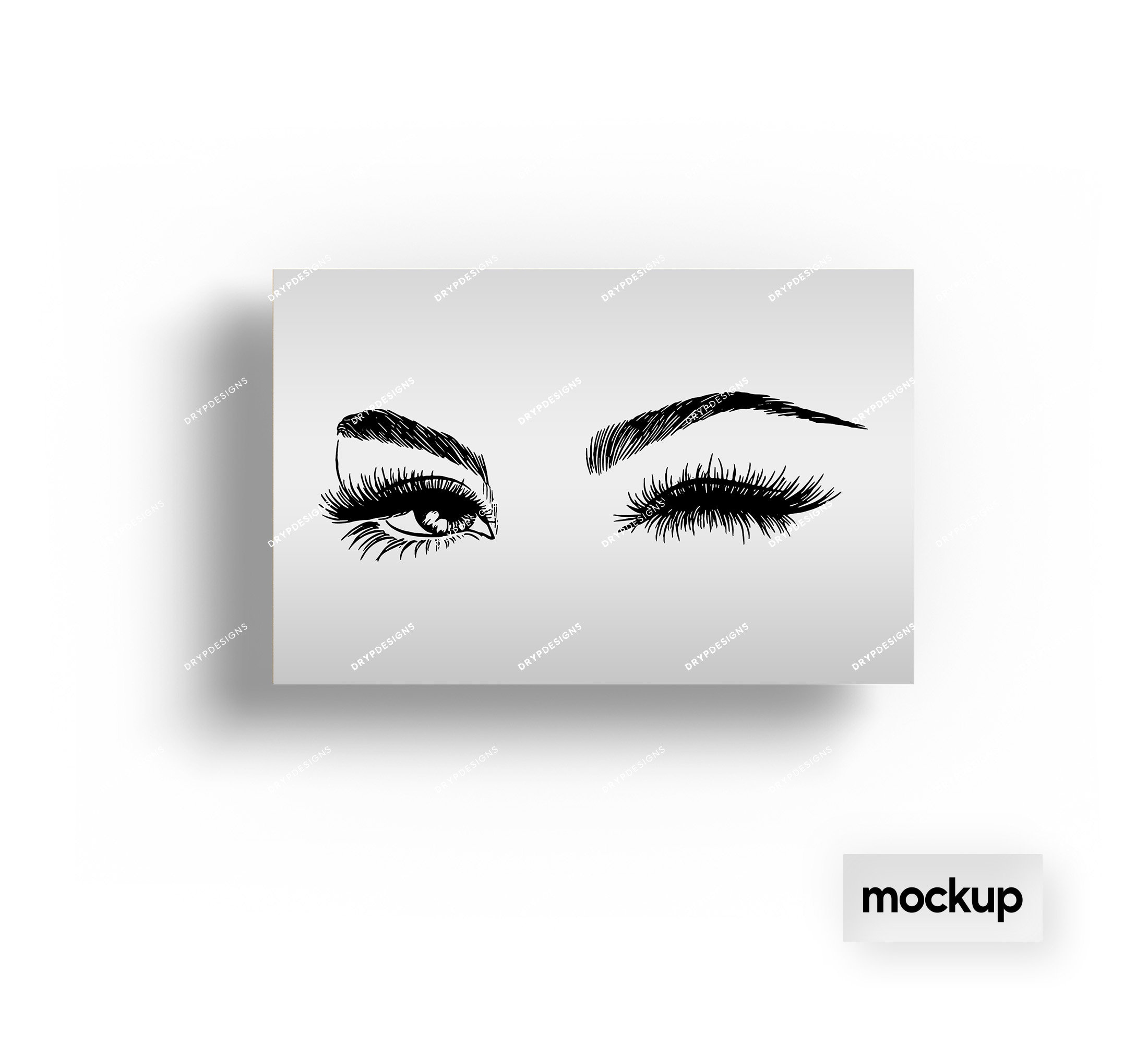 Winking Eyelashes SVG + PNG - Hand Drawn Lash Wink Illustration ...