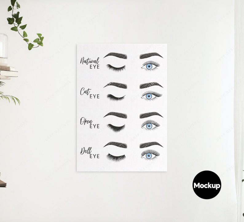 Eyelash Extension Style Chart Digital Art Print Lash Artist - Etsy ...