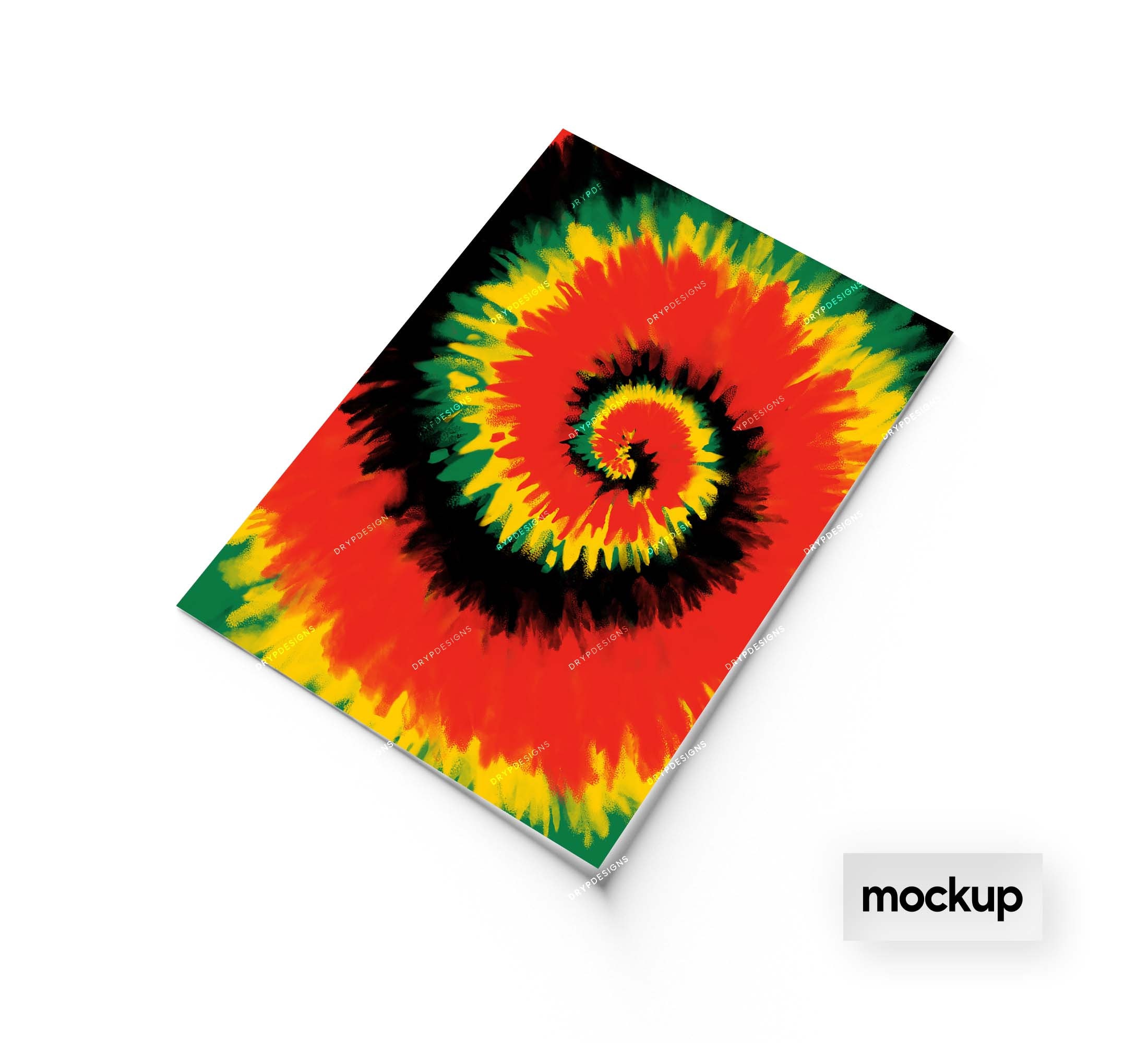 Black + Red + Yellow Green Tie-dye Digital Paper Background PNG - Black ...