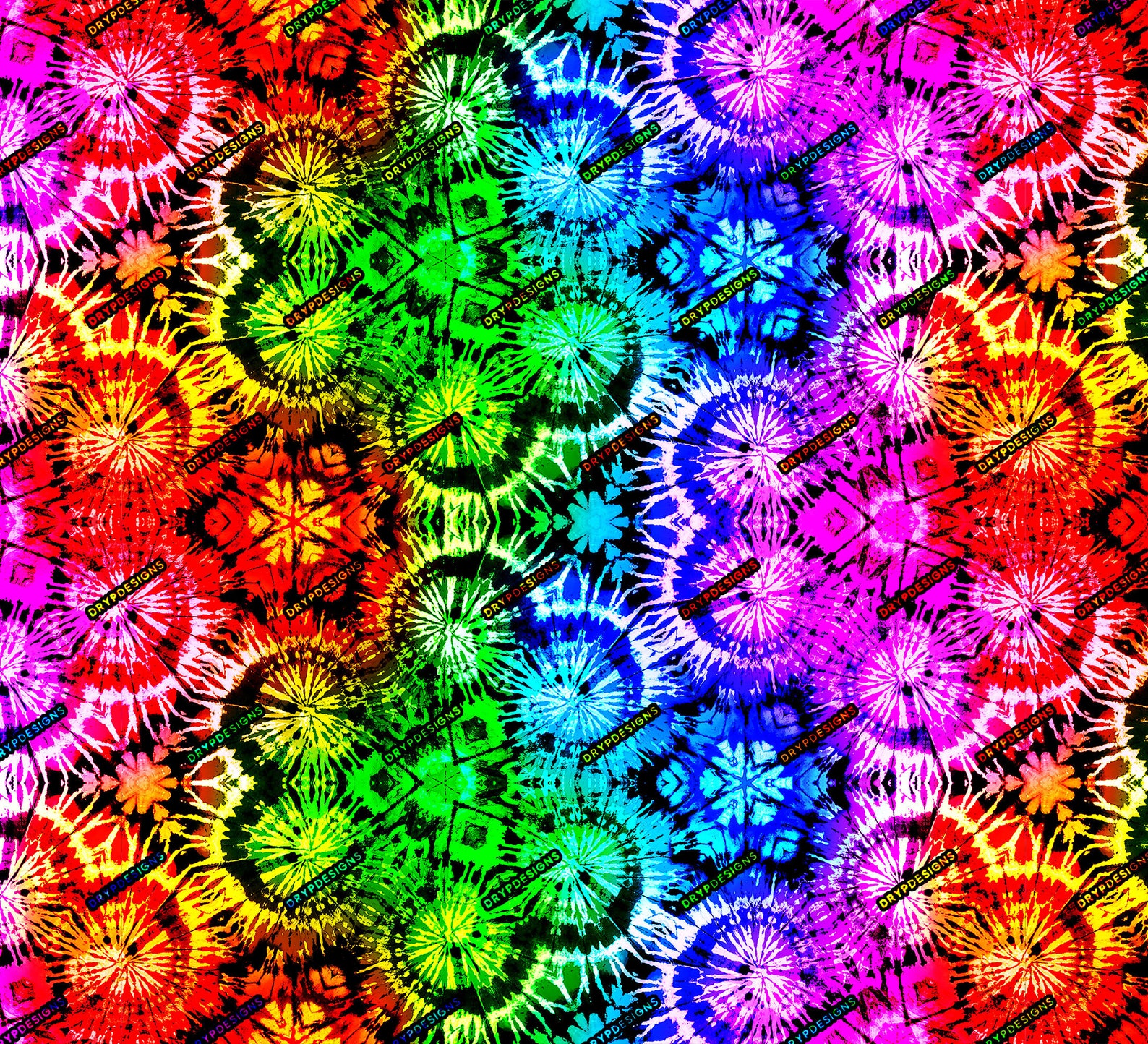 Neon Rainbow Tiedye Seamless Background Pattern Vibrant Neon - Etsy