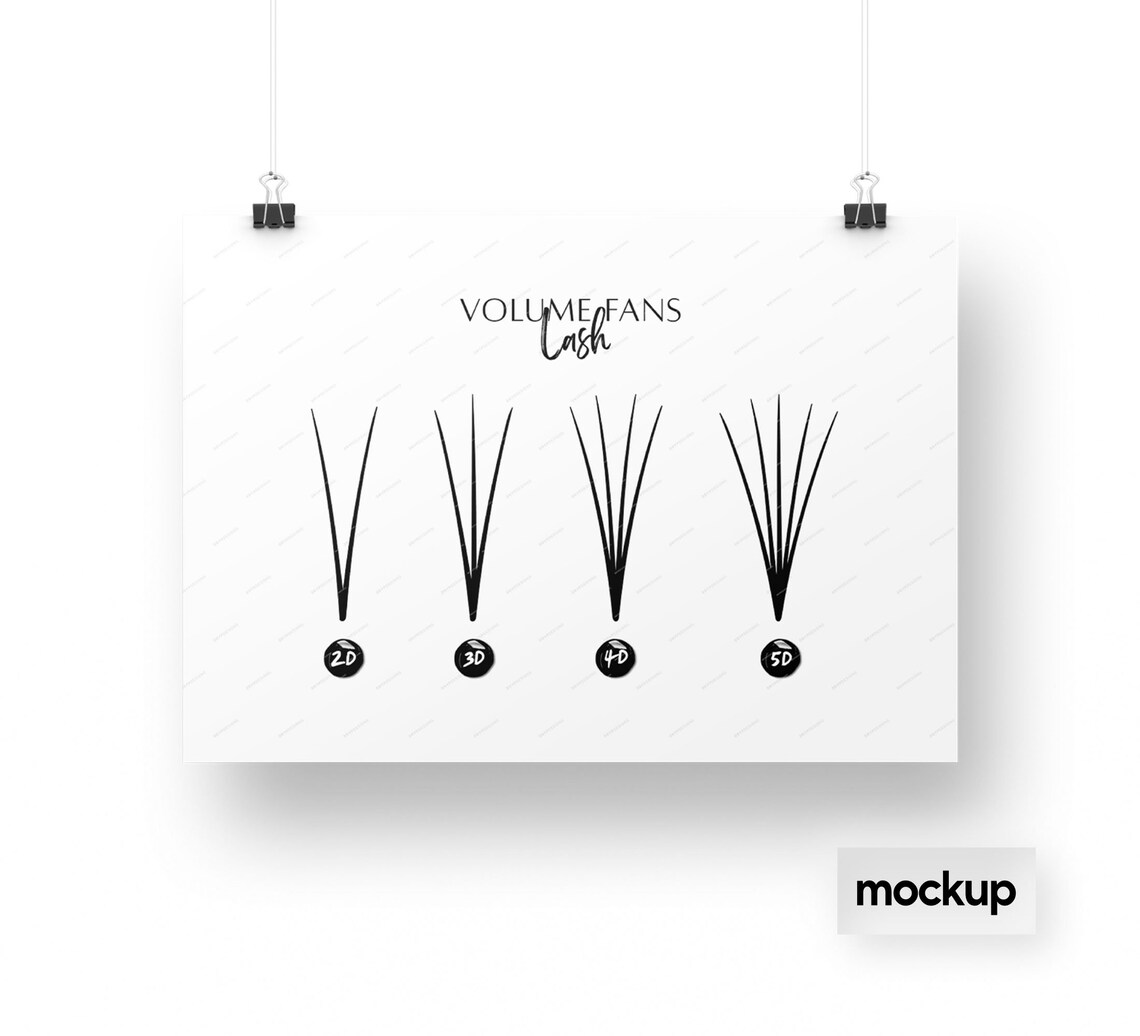 Volume Lash Fan Chart Digital Art Print - Volume Lash Fan Guide - Lash ...