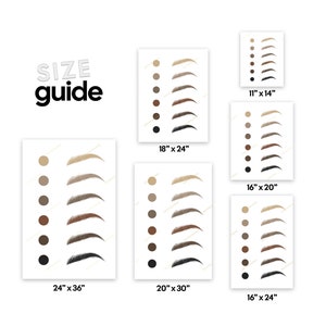 Eyebrow Color Chart Digital Art Print - Natural Hair Color Brow ...