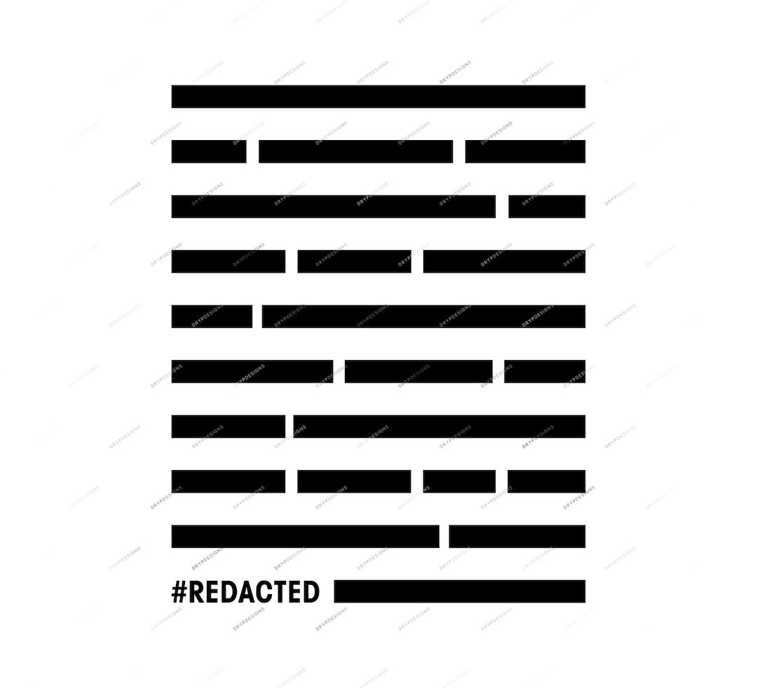 Redacted Lines SVG + PNG Clipart Graphic - Funny Sarcastic Redacted ...