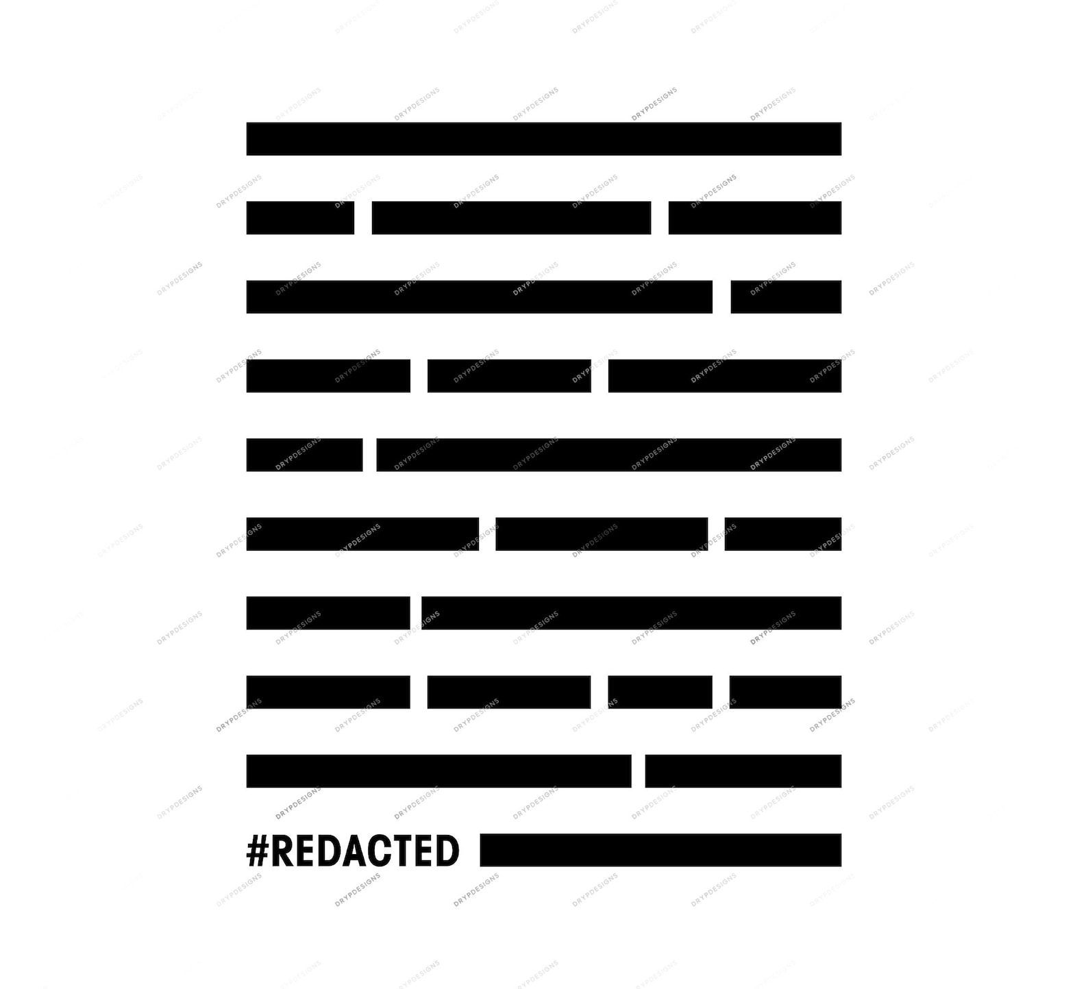 Redacted Lines SVG + PNG Clipart Graphic - Funny Sarcastic Redacted ...
