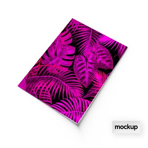 Pink Neon Tropical Plants Seamless Digital Paper Background Pattern ...