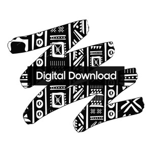 Black + White Aztec Tribal Seamless Pattern - Monochrome Tribal Design ...