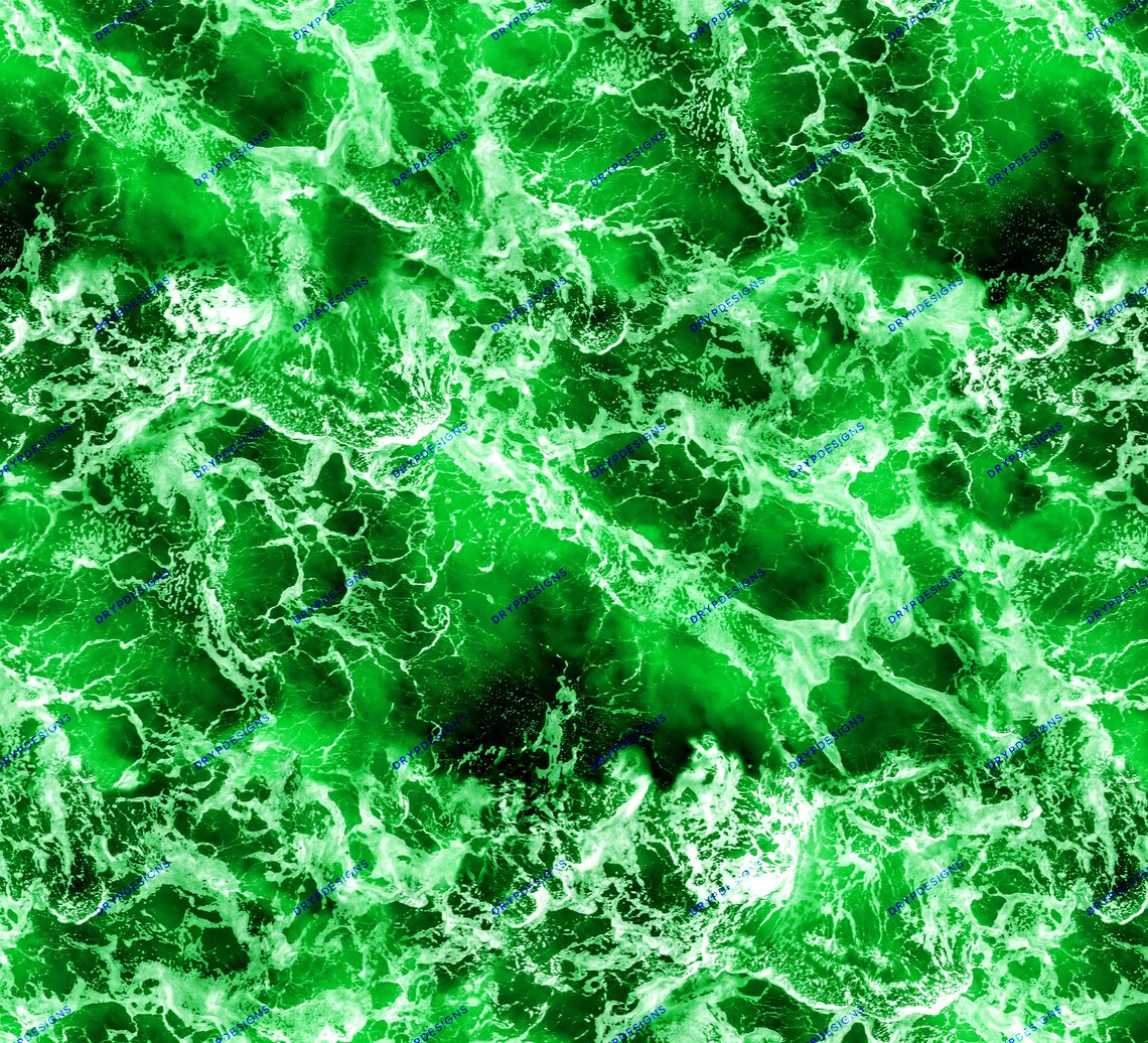 Green Water Seamless Background Texture - Green Waves Seamless Digital ...