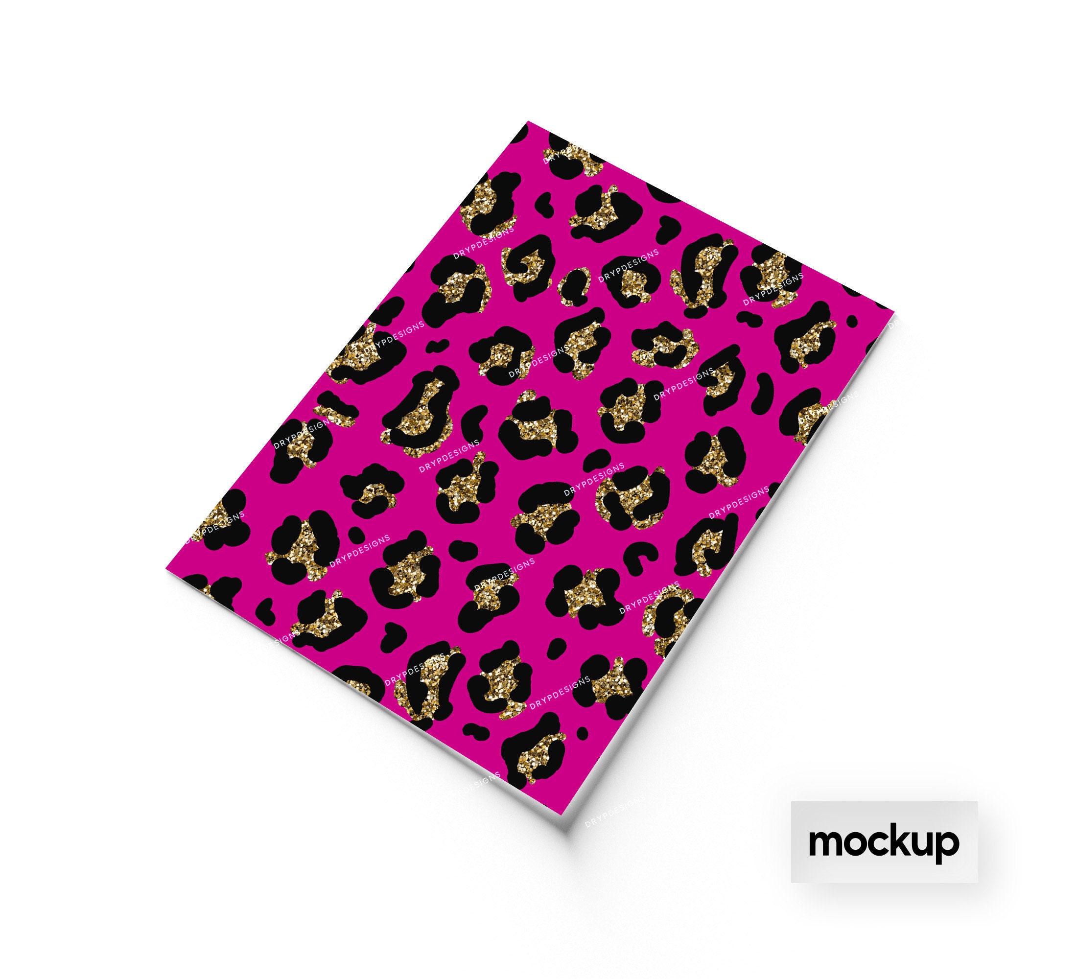 Pink + Gold Glitter Leopard Print Seamless Digital Paper Background ...