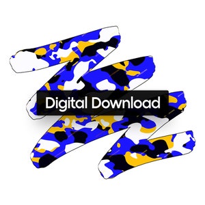 Blue + Yellow Gold Camo Seamless Background Pattern - Military ...