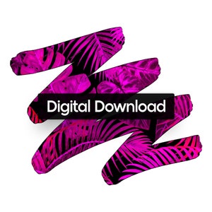 Pink Neon Tropical Plants Seamless Digital Paper Background Pattern ...