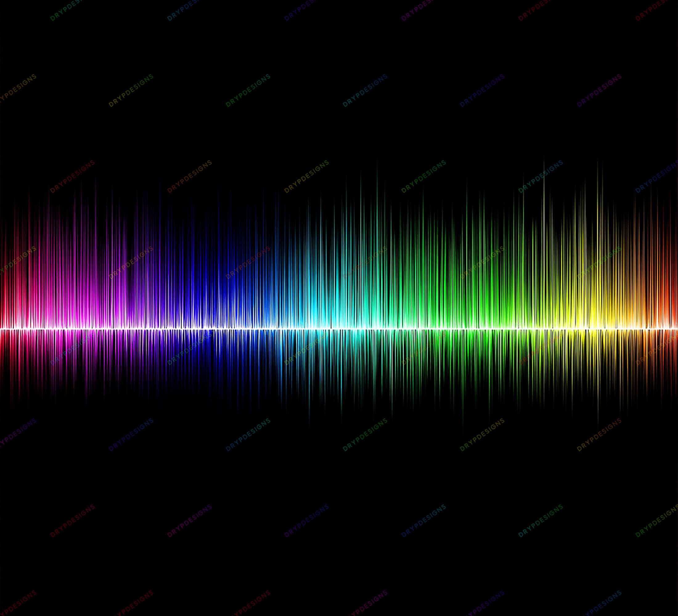 Rainbow Neon Glow Sound Wave Seamless Background Vibrant - Etsy