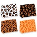 Orange Glitter Leopard Print Seamless Background Pattern Bundle - Black ...