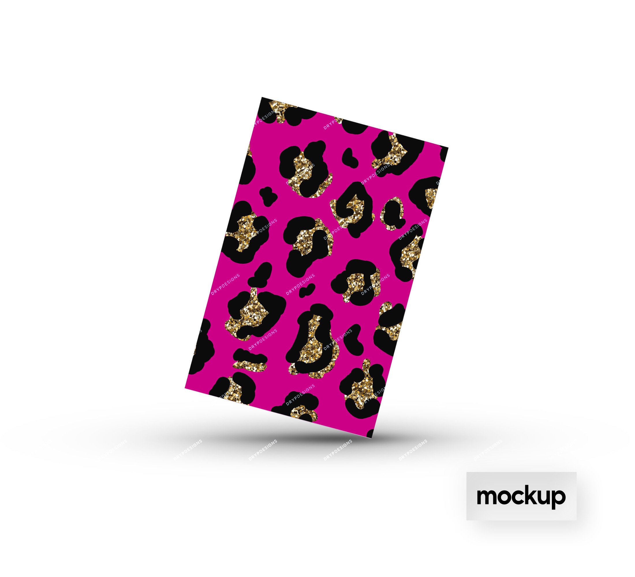 Pink + Gold Glitter Leopard Print Seamless Digital Paper Background ...