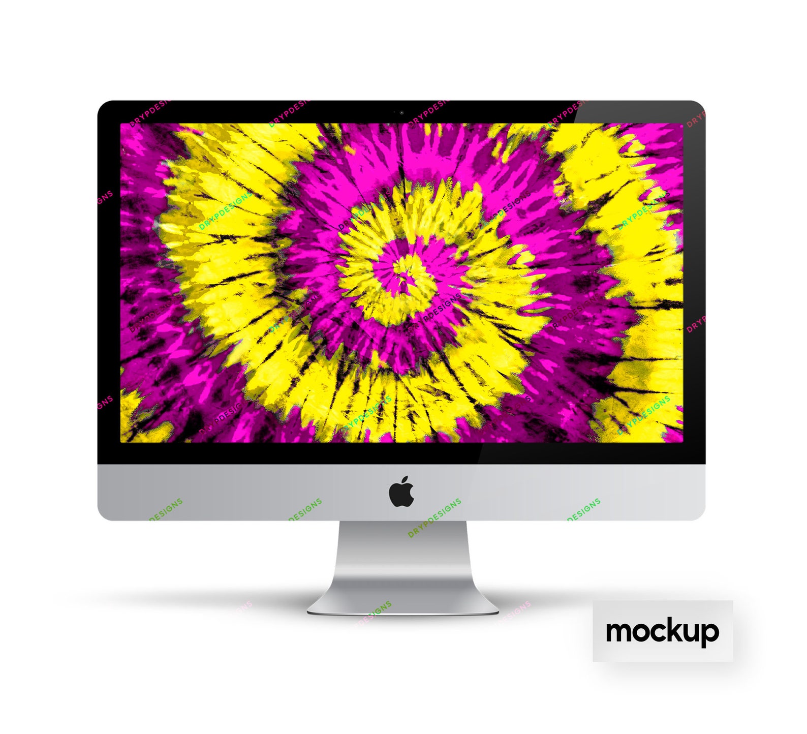 Pink + Yellow Tie-dye Swirl Digital Paper Background Texture - Vibrant ...