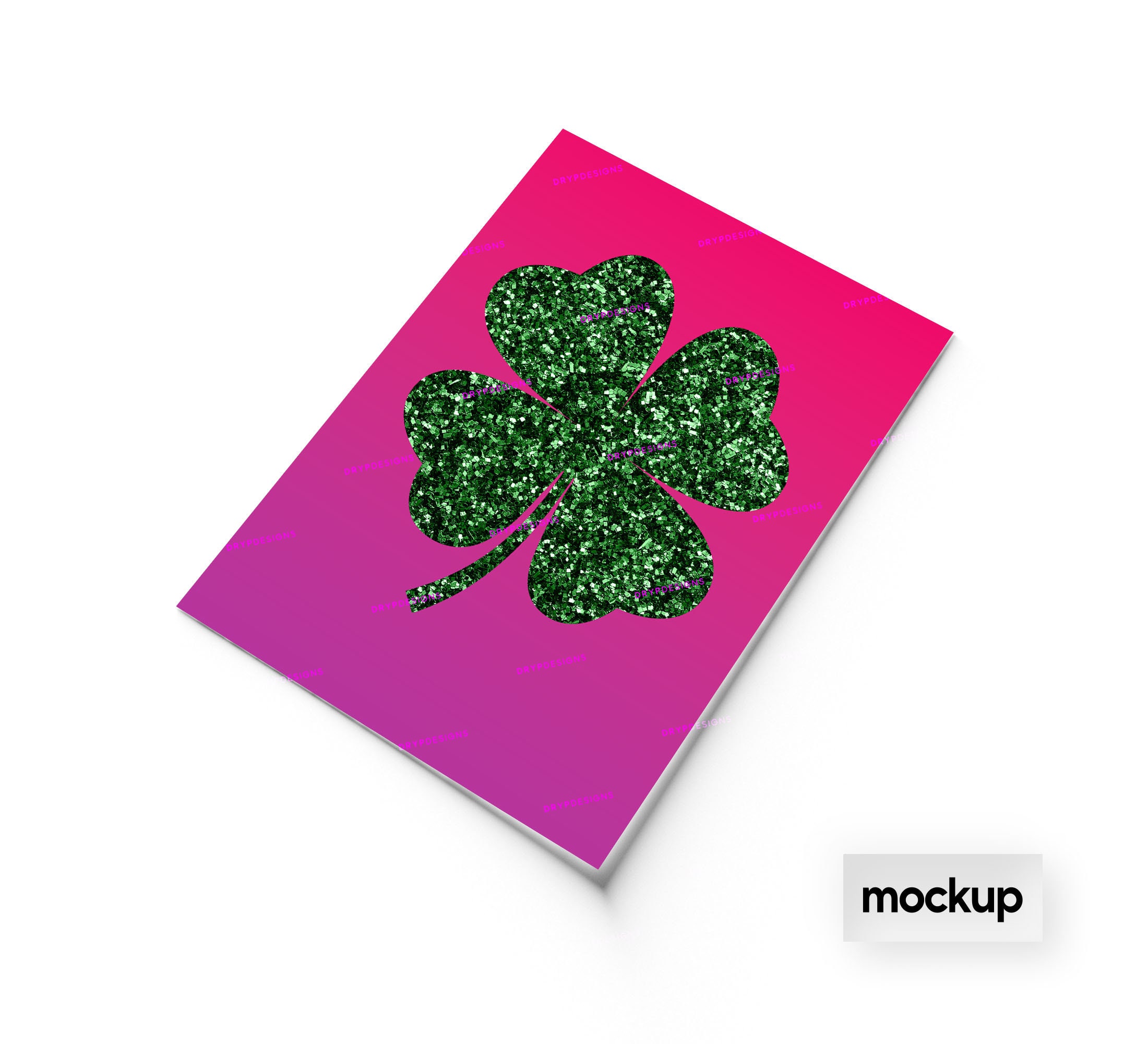 Green Glitter Shamrock Four Leaf Clover PNG Graphic Green | Etsy