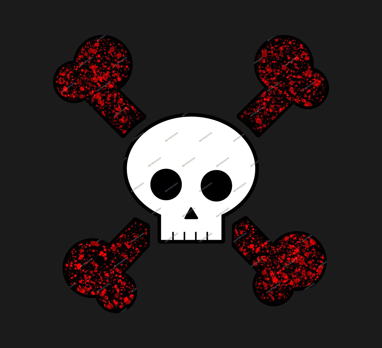 Blood Splatter Skull Bones PNG SVG Graphic Red Paint - Etsy
