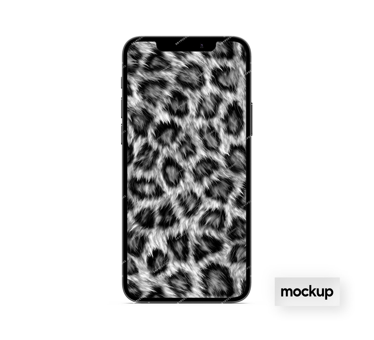 Realistic Black + White Snow Leopard Print Seamless Digital Paper ...