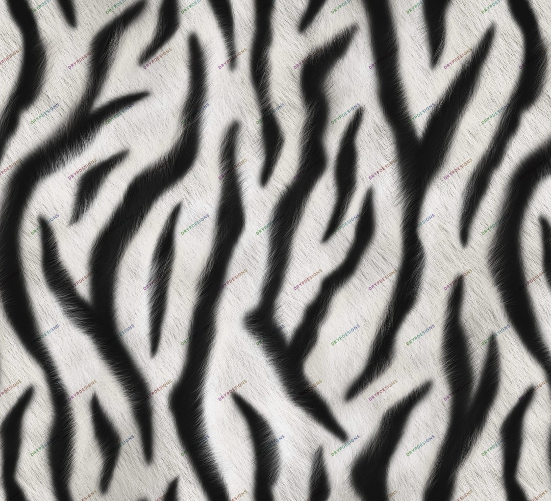 Fuzzy Zebra Seamless Digital Paper Background Texture - Realistic Zebra ...