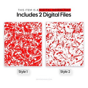 Red + White Paint Splatter Seamless Digital Paper Background - Paint ...