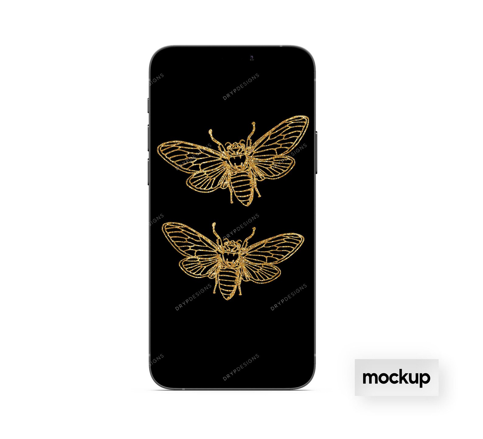 Gold Glitter Bee PNG - Transparent Gold Bee Outline Clipart Digital ...