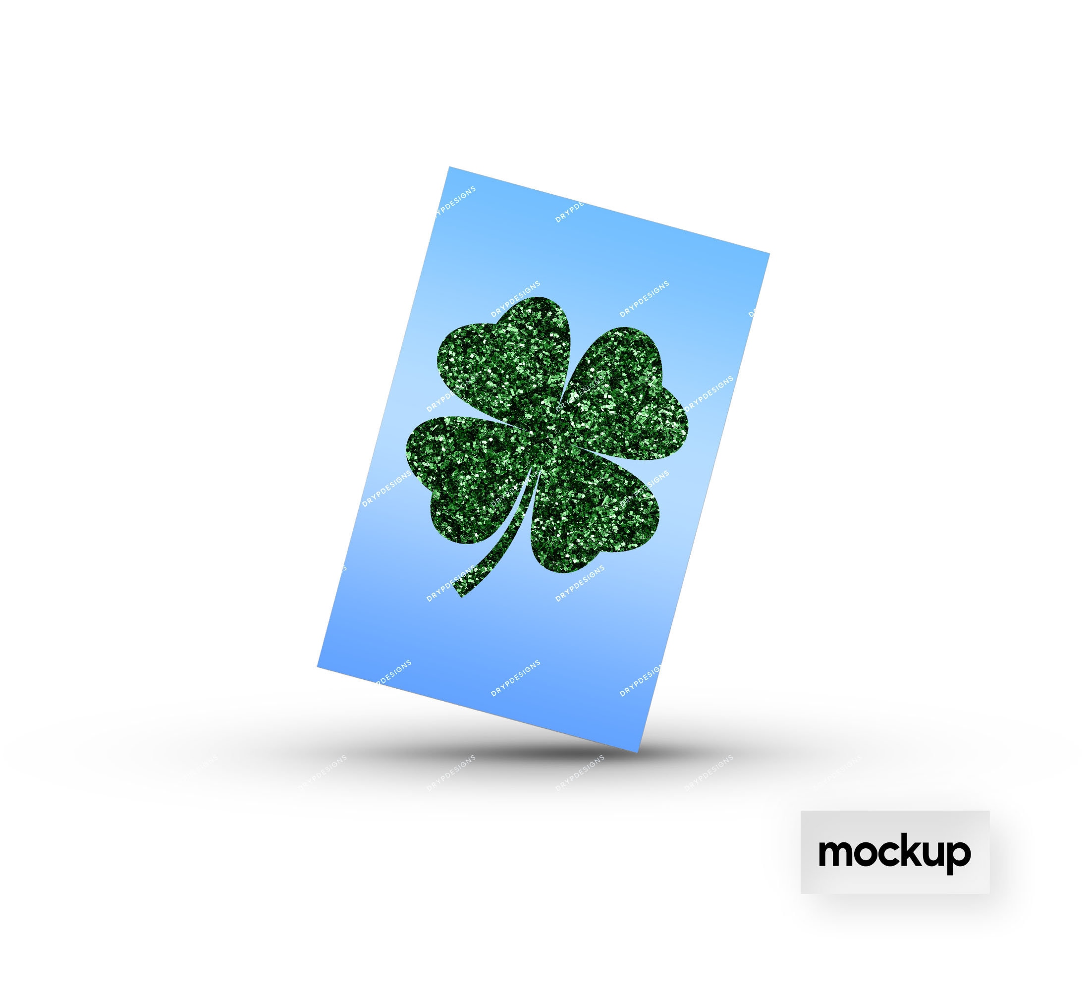 Green Glitter Shamrock Four Leaf Clover PNG Graphic Green | Etsy