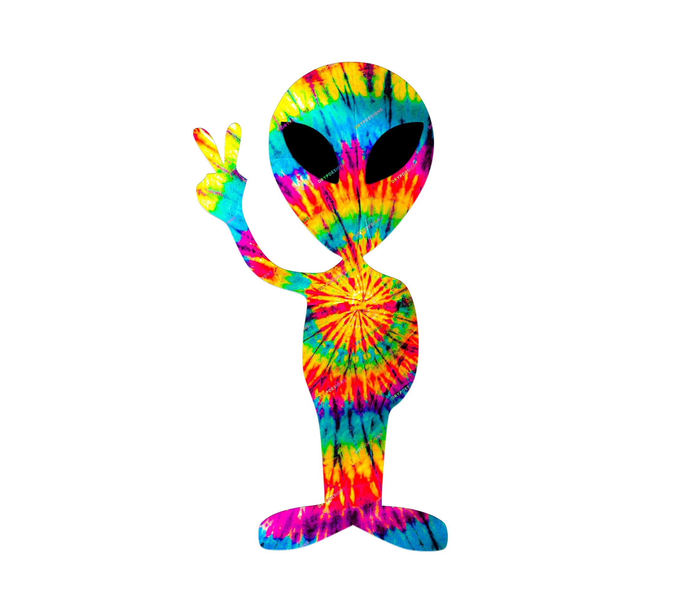 Peacin' Tiedye Alien Man PNG Graphic Psychedelic Outer - Etsy